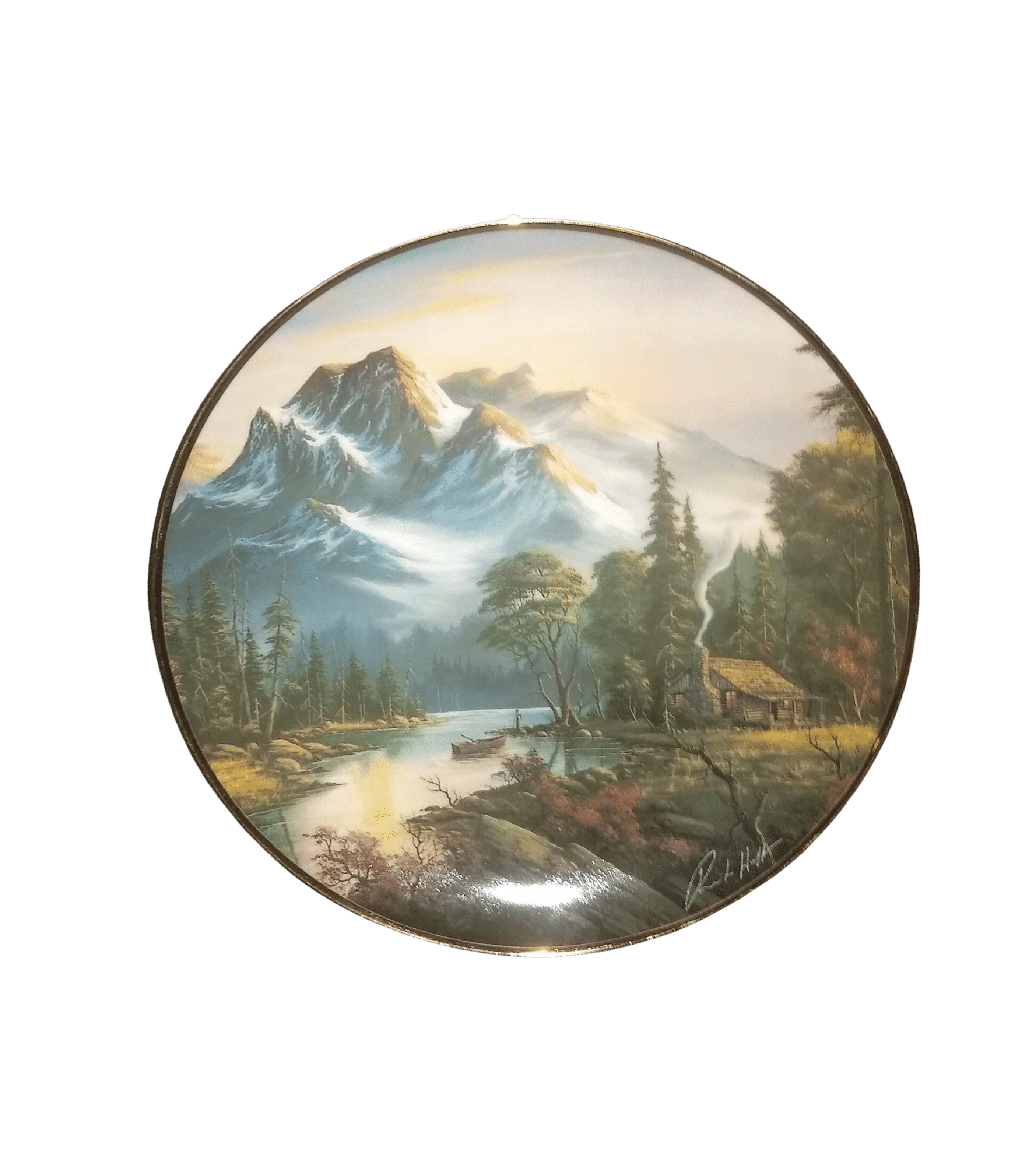 Vintage Franklin Mint Heirloom Plate. Mountain Retreat Ron Huff 1992 ...